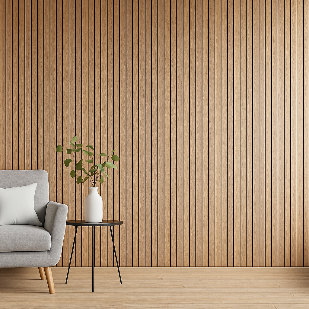 Revestimiento Interior Wood Panel PVC Ranurado Alerce – Atlas Desing